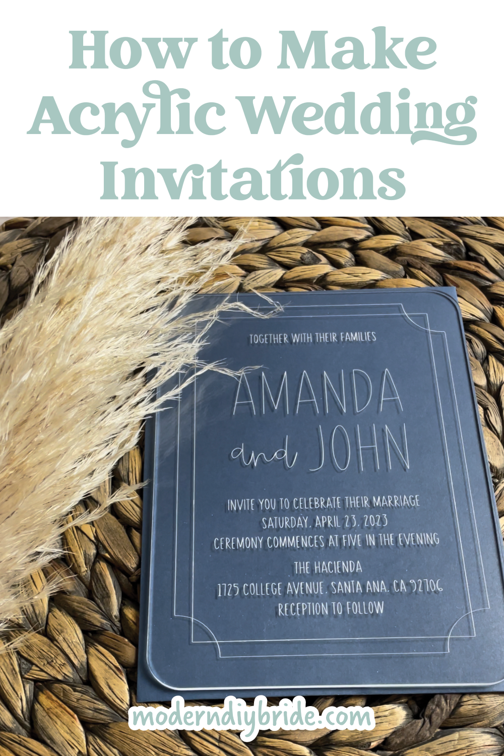 Acrylic Wedding Invitations Using a Cricut – Modern DIY Bride
