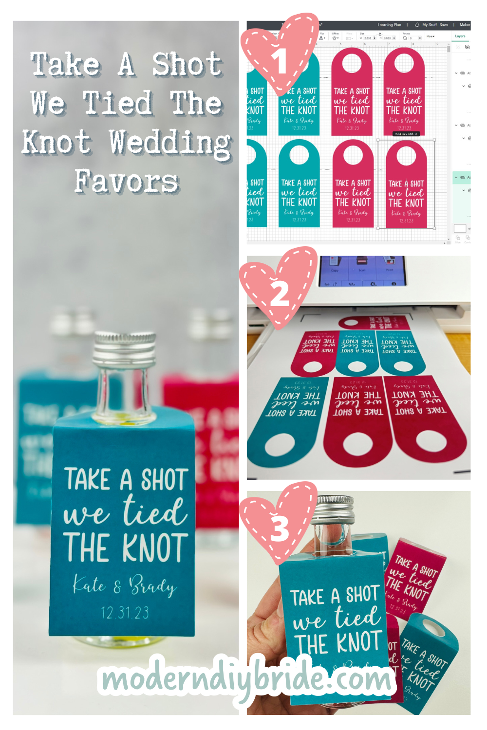Take A Shot We Tied The Knot - Mini Alcohol Wedding Favors – Modern DIY ...