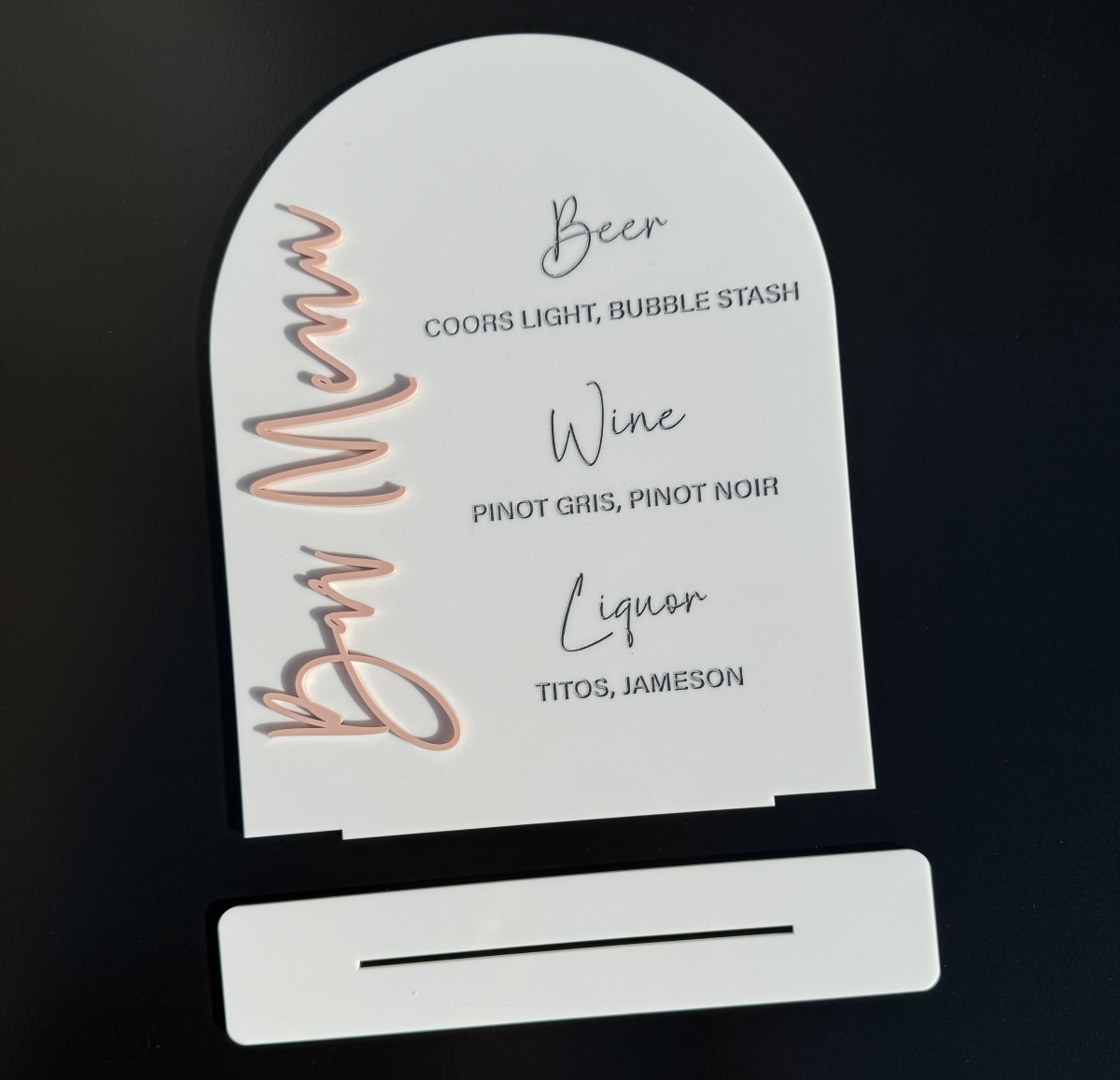 DIY Acrylic Wedding Bar Menu Sign with xTool P2 – Modern DIY Bride