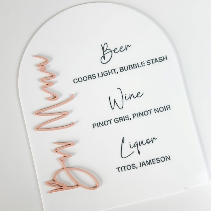 DIY Acrylic Wedding Bar Menu Sign with xTool P2 – Modern DIY Bride